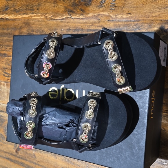 Maje | Shoes | Maje Leather Chain Sandals | Poshmark